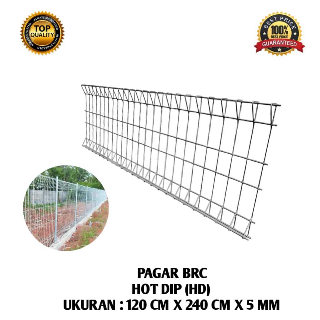 Jual PAGAR BRC GALVANIS HOT DIP 120 CM X 240 CM X 5 MM Pagar Brc Tinggi ...