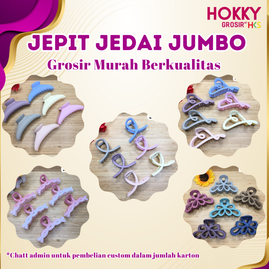 Jual Grosir Jepit Jedai Jumbo Pastel Gradasi Aesthetic Lengkap Jepit ...