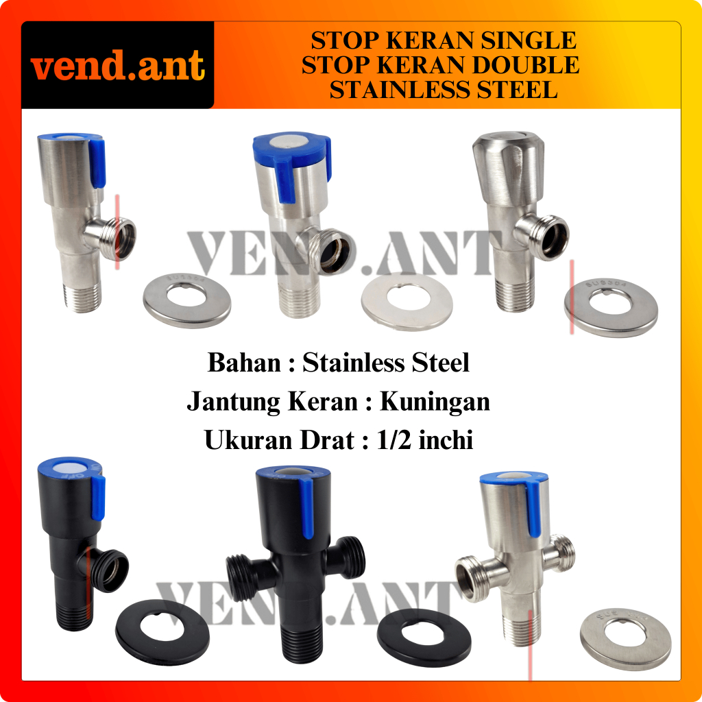 Jual Stop Kran Keran Single Tee Double Wastafel Closet Water Heater ...