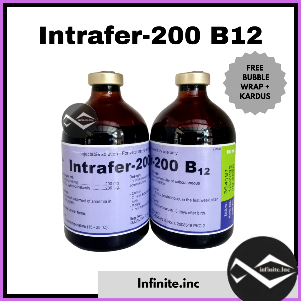 Jual Intrafer-200 100 ml Fe zat besi B12 Cyanocobalamin Obat anemia ...