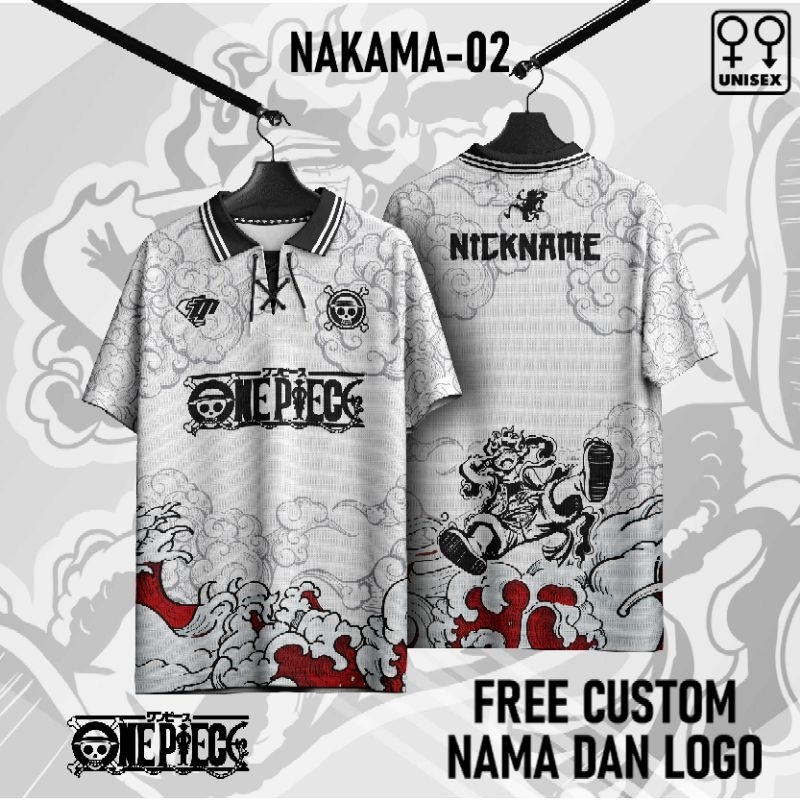 Jual Jersey retro One Piece terbaru / kaos retro kerah tali one piece ...