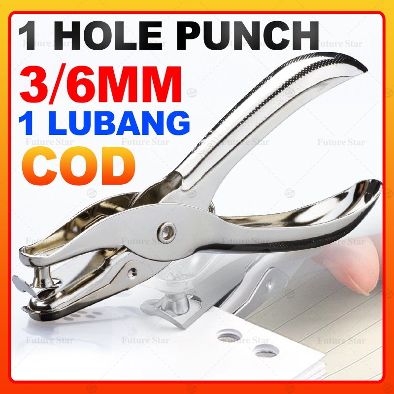 Jual 3MM 6MM Pembolong Kertas Satu 1 Lubang / One Hole Tag Punch / Alat ...