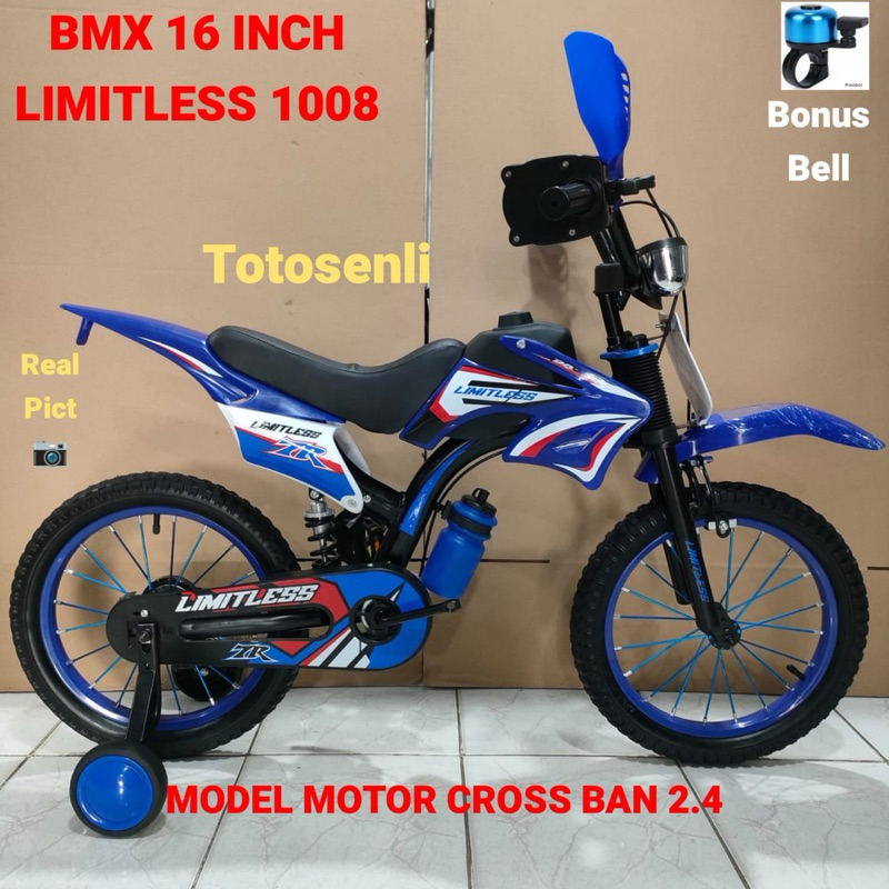 Jual SEPEDA ANAK LAKI BMX 16 INCH 1008 LIMITLESS MODEL MOTOR CROSS ...