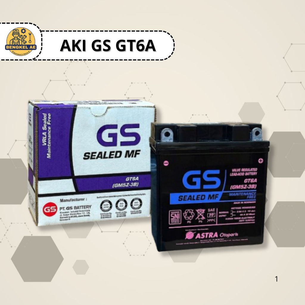 Jual Aki GS GT6A || Accu Aki GS GT6A Kering 12 Volt 5 AH Merk Original ...