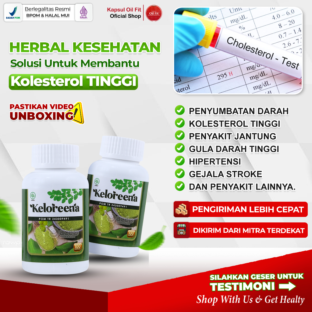 Jual Keloreena obat kolesterol, penyumbatan darah, hipertensi darah ...