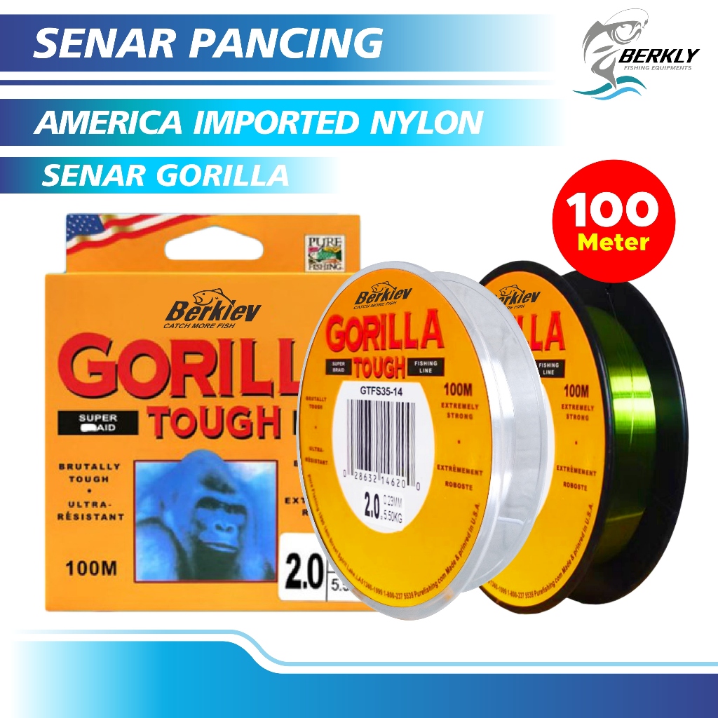 Jual BERKLY Tali Pancing Berkley Gorilla Tough Senar Pancing 100m Dua ...