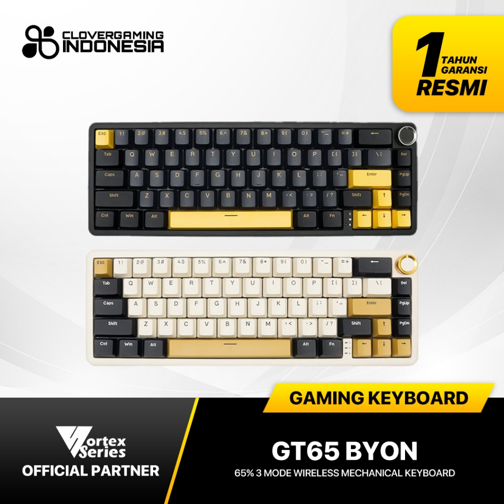 Jual VortexSeries GT65 GT-65 BYON Wireless Gaming Keyboard Gasket Mount ...