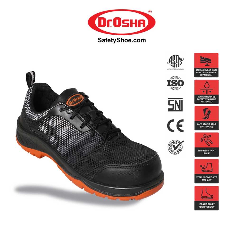 Jual Dr OSHA Vibran 9109 S1 Composite Safety Shoes Reinforced Hexagonal ...