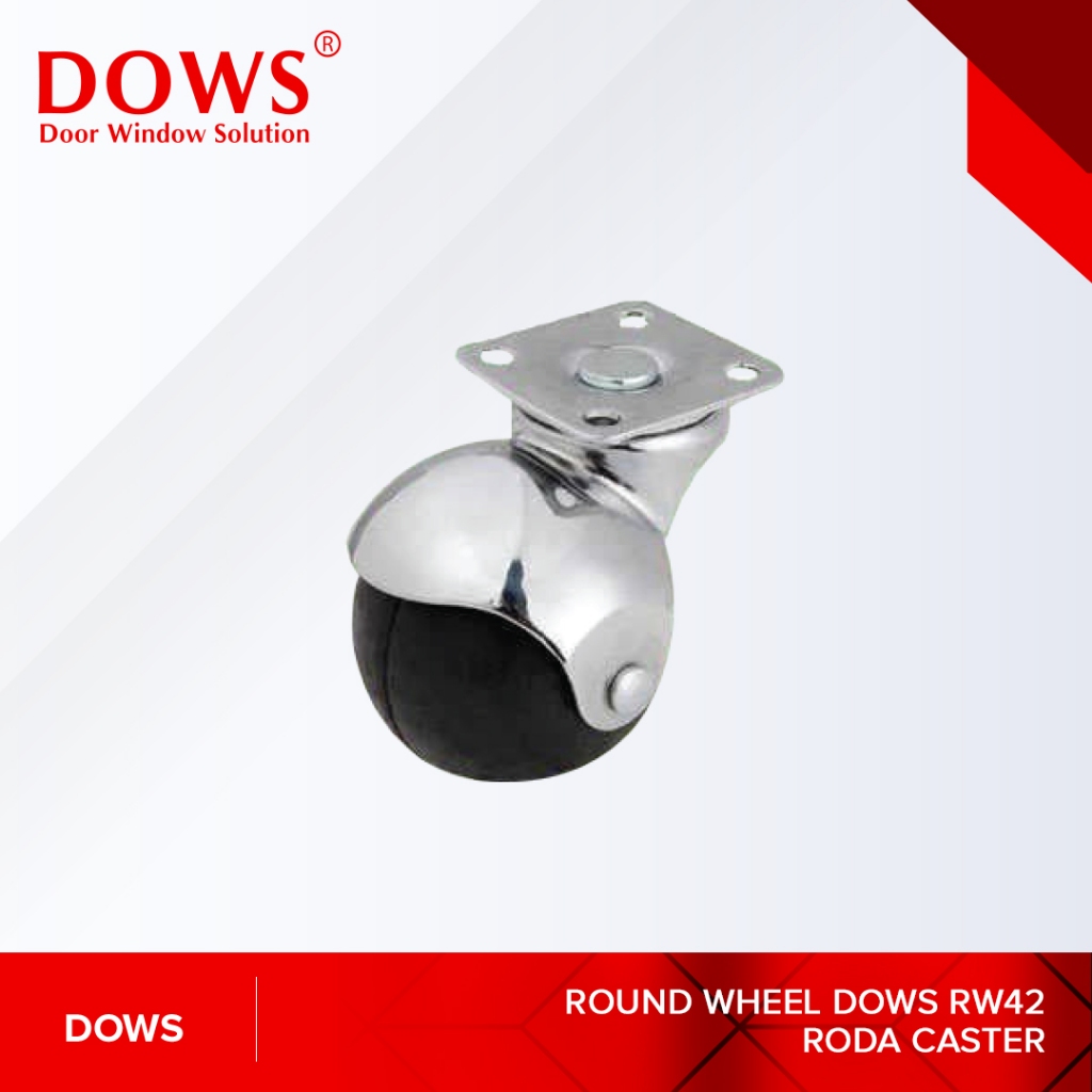 Jual Roda Caster Karet Bulat Hitam - Roda Caster Dows RC50 - 50mm (2 ...