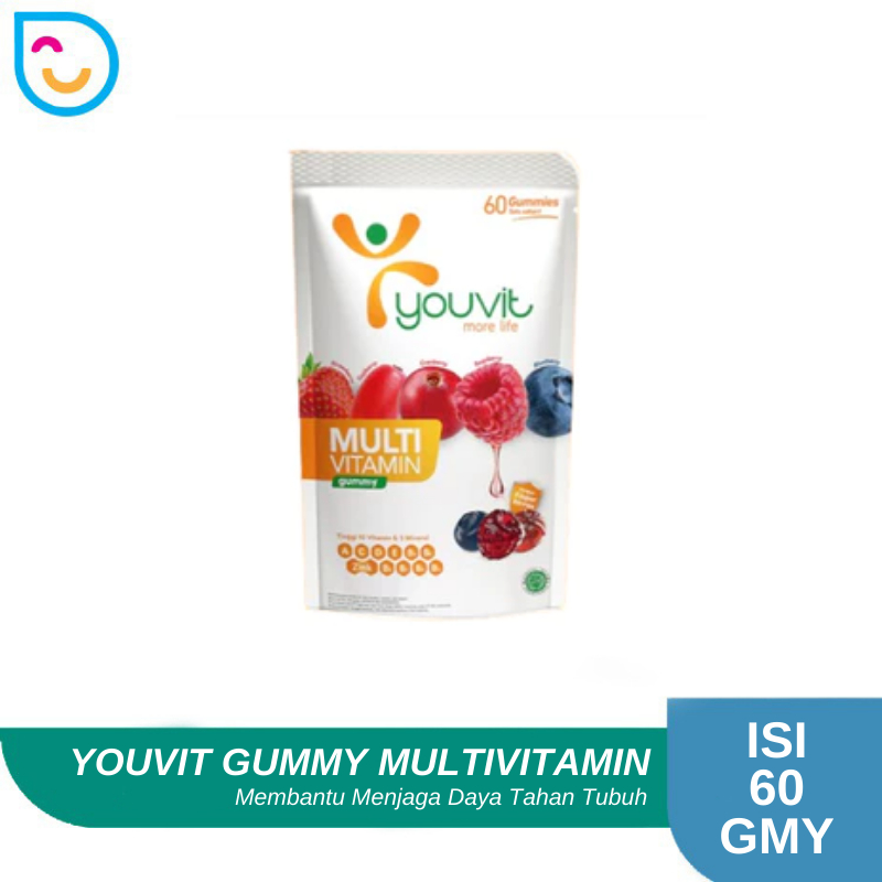 Jual Youvit Gummy Adult Multivitamin 60 Days Dewasa Vitamin Permen Buah Buahan | Shopee Indonesia