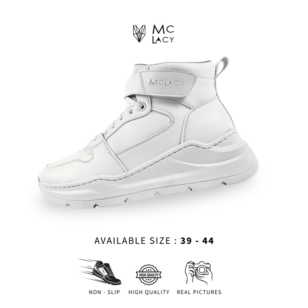 Jual MCLACY - Sepatu Local Sneakers - Beast High/Low White | Shopee ...
