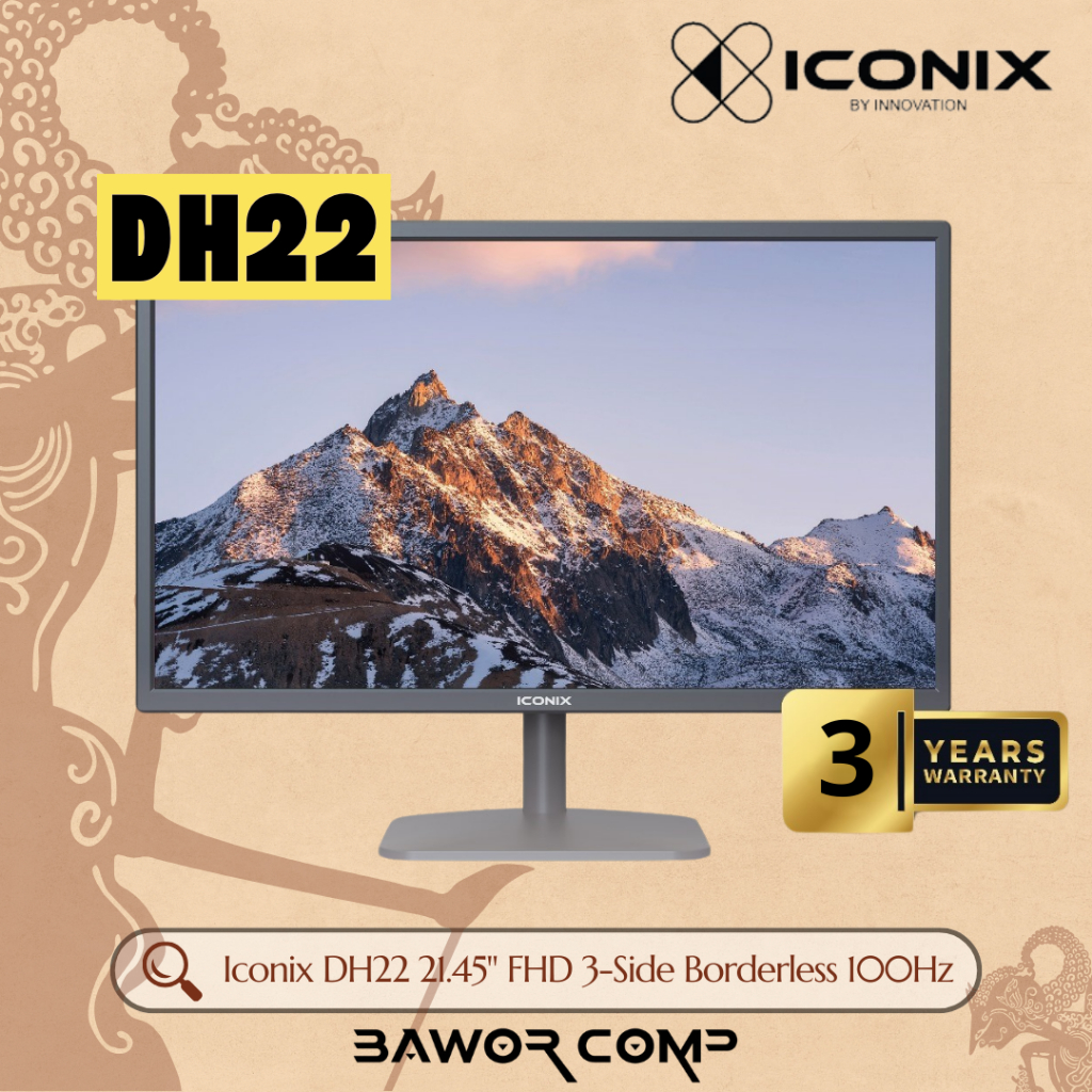 Jual Iconix DH22 21.45" FHD 3-Side Borderless 100Hz Monitor LED 22 Inch with FreeSync | Shopee ...