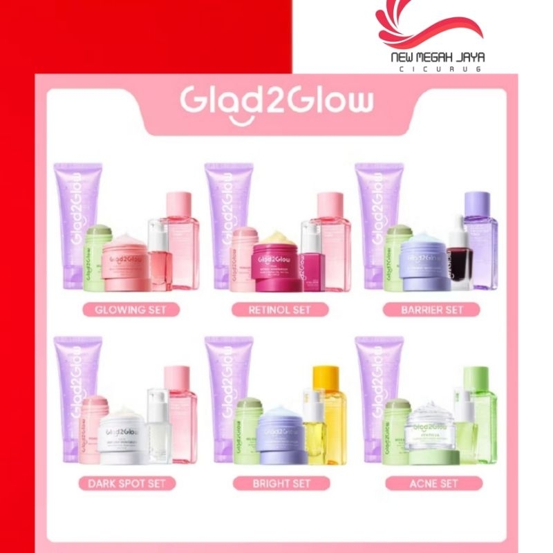 Jual Glad2glow G2G Set 5 in 1 - Glowing Set | Barrier Set | Acne Set ...