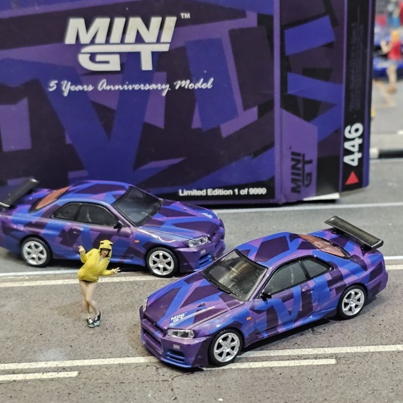 Jual mini gt Nissan Skyline GTR R34 Digital Camuflage 446 5 year ...