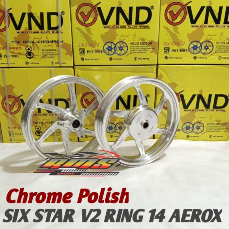 Jual VELG VND SIX STAR V2 ALL NEW YAMAHA NMAX 155 / NMAX TURBO NMAX NEO 185*14 215*14 ORIGINAL ...
