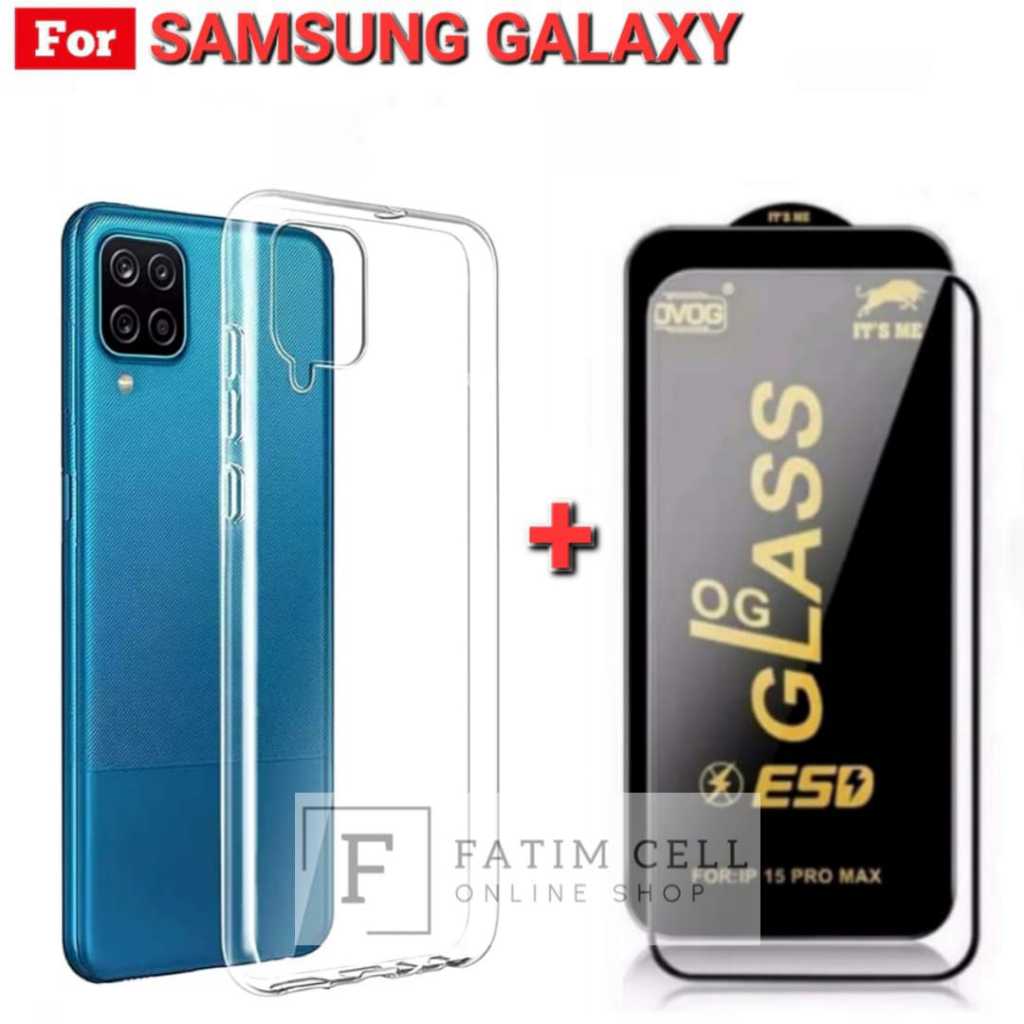 Jual Paket 2in1 Samsung Galaxy M22 Case Clear + Tempered Glass Anti ...