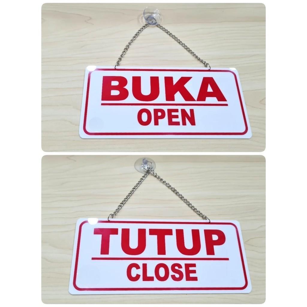 Jual Akrilik Papan Gantung Buka Tutup Open Close Bolak-Balik Tali Siap ...