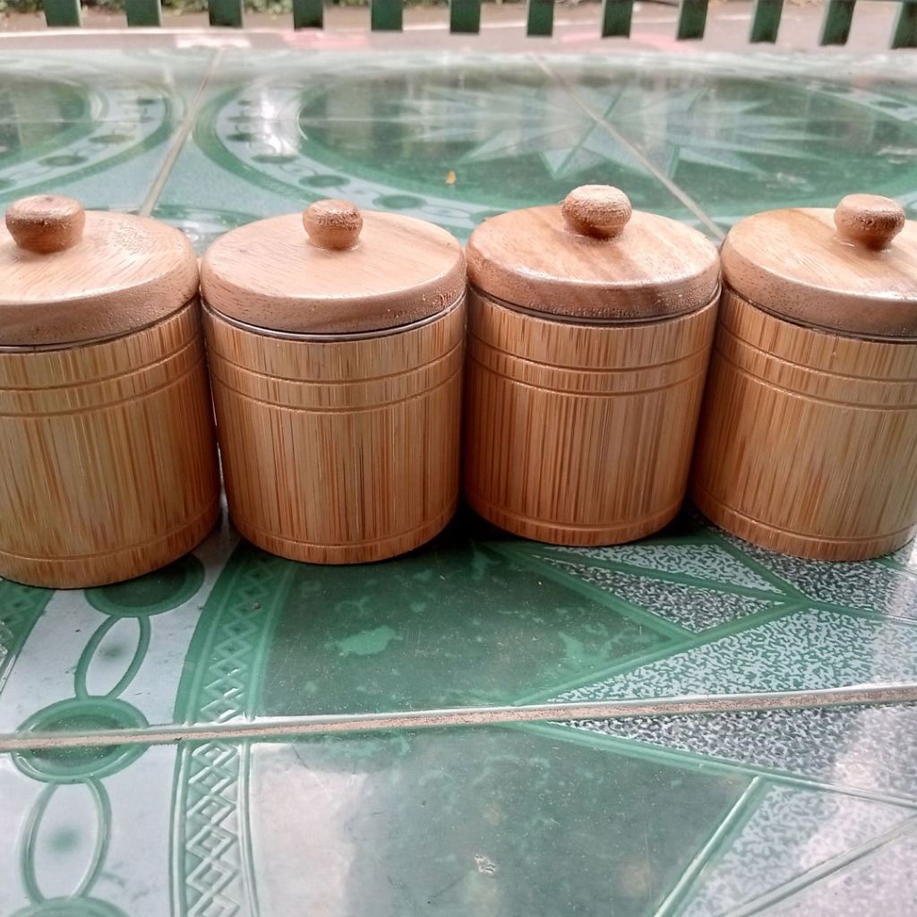 Jual gelas bambu natural alami pakai stainless, cangkir kopi bambu ...