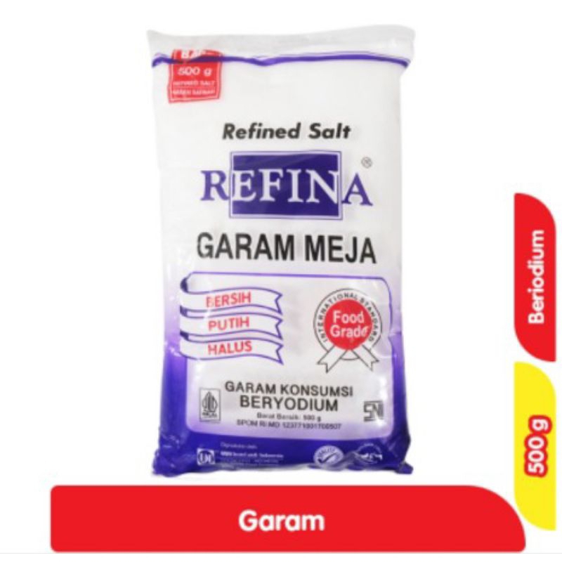 Jual Refina Garam Yodium Kemasan 500 gram | Shopee Indonesia