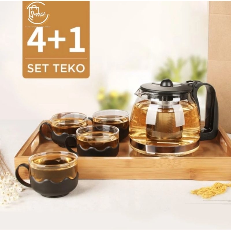 Jual Miniso Set Tea Pot kaca - set cangkir teh kopi | Shopee Indonesia