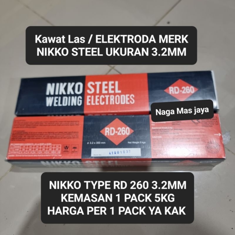 Jual KAWAT LAS BESI NIKKO STEEL RD-260 3.2MM 5KG / KAWAT LAS NIKKO RD 260 3.2 MM 5KG | Shopee ...