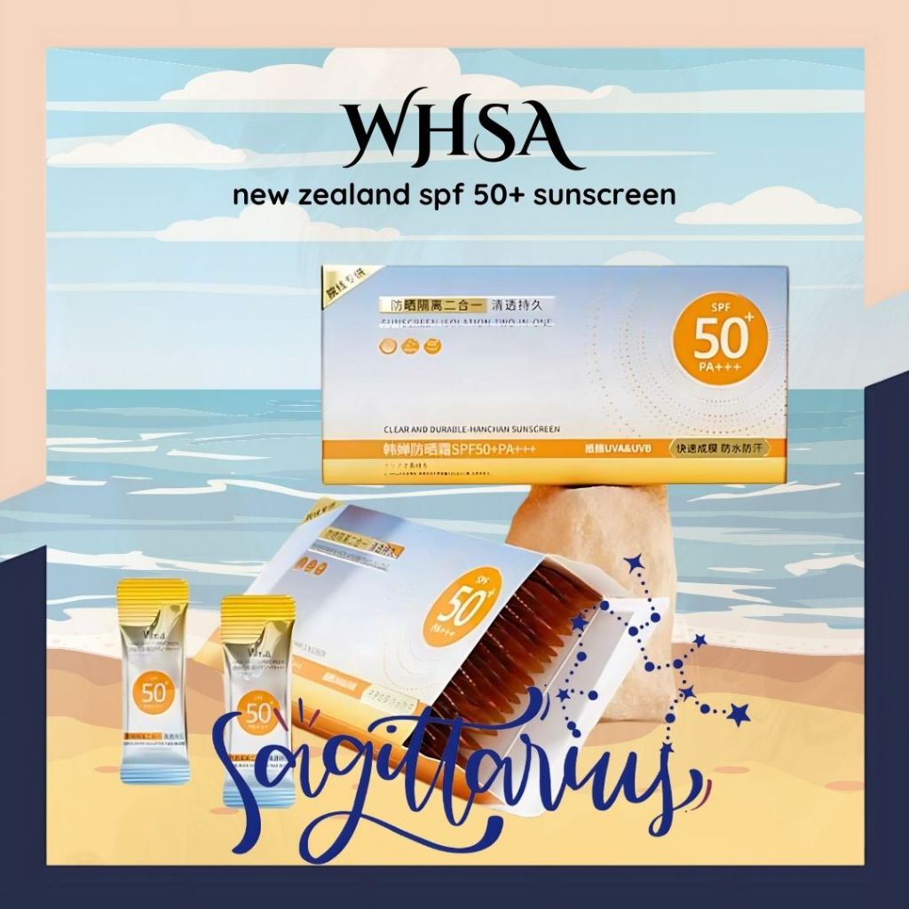 Jual WHSA New Zealand Formula Sunscreen Spf 50+ Sunblock Sachet ...