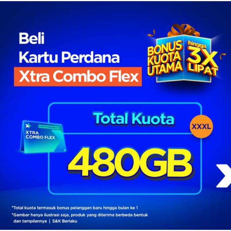 Jual Fs Kartu Perdana Internet XL Combo Flex XXXL Full 24 Jam 30 Hari ...