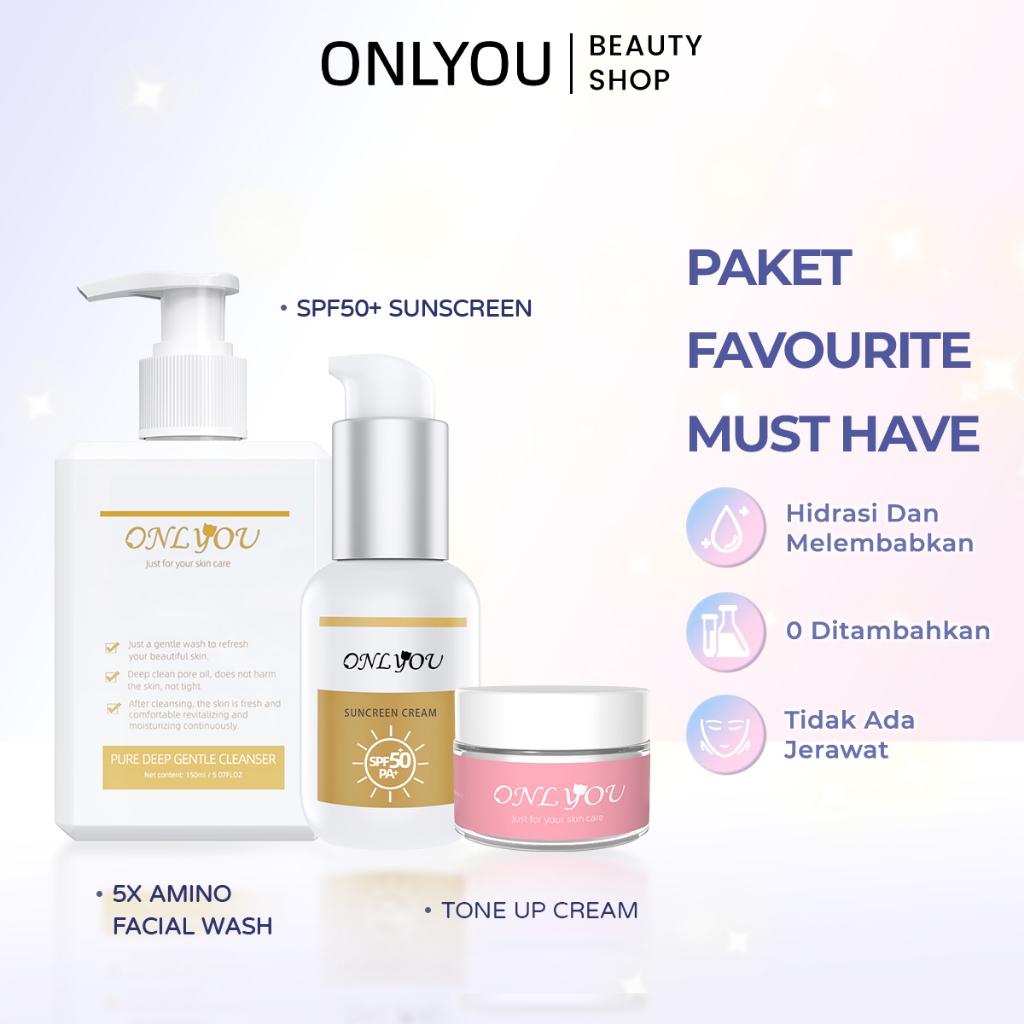 Jual 【BPOM】3PCS ONLYOU Paket ONLYOU Amino Acid Gentle Cleanser Face ...