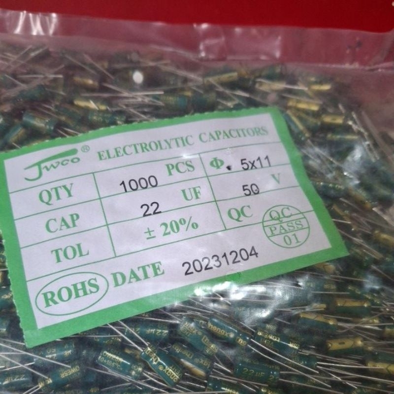 Jual 1.000 pcs elco kapasitor 22uf 50v elko capacitor 22 uf 50 volt | Shopee Indonesia