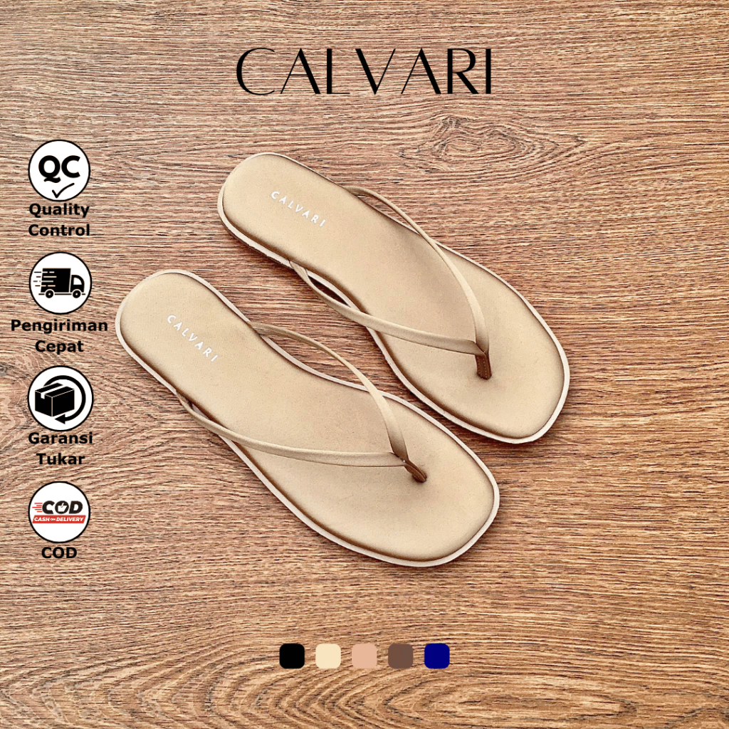 Jual CALVARI - LEVI Sandal Wanita Korea Teplek Casual Kekinian Size 36 ...