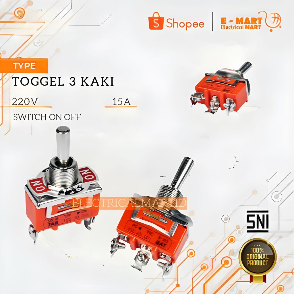 Jual Saklar TOGGEL Switch 3 PIN ON OFF / Saklar TOGEEL 3 Kaki Body ...