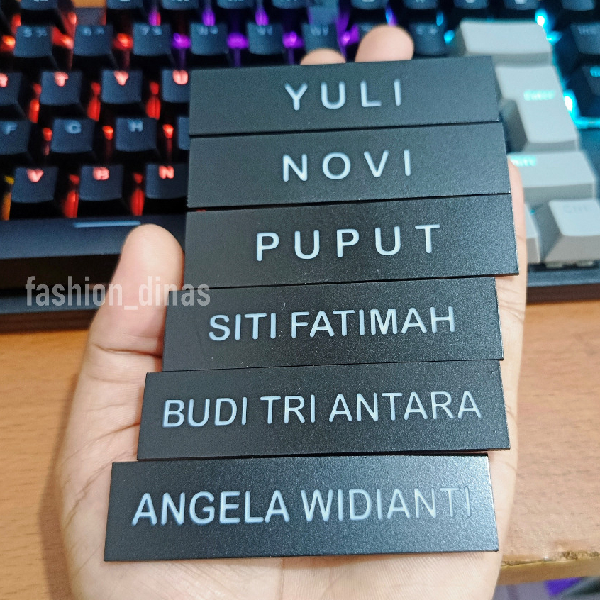 Jual NAME TAG ASN PERSIT KANTOR PAPAN NAMA HITAM DOFF | Shopee Indonesia