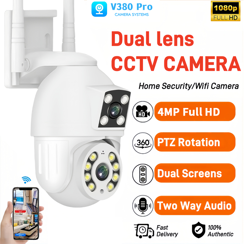 Jual V380 Pro CCTV Full HD Dual Lens Outdoor PTZ Kontrol CCTV Waterproof Jarak Jauh Kamera Night ...