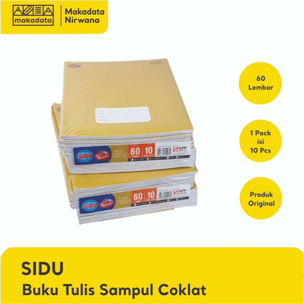 Jual SIDU BUKU TULIS SAMPUL COKLAT 60 LEMBAR (1 PACK) | Shopee Indonesia
