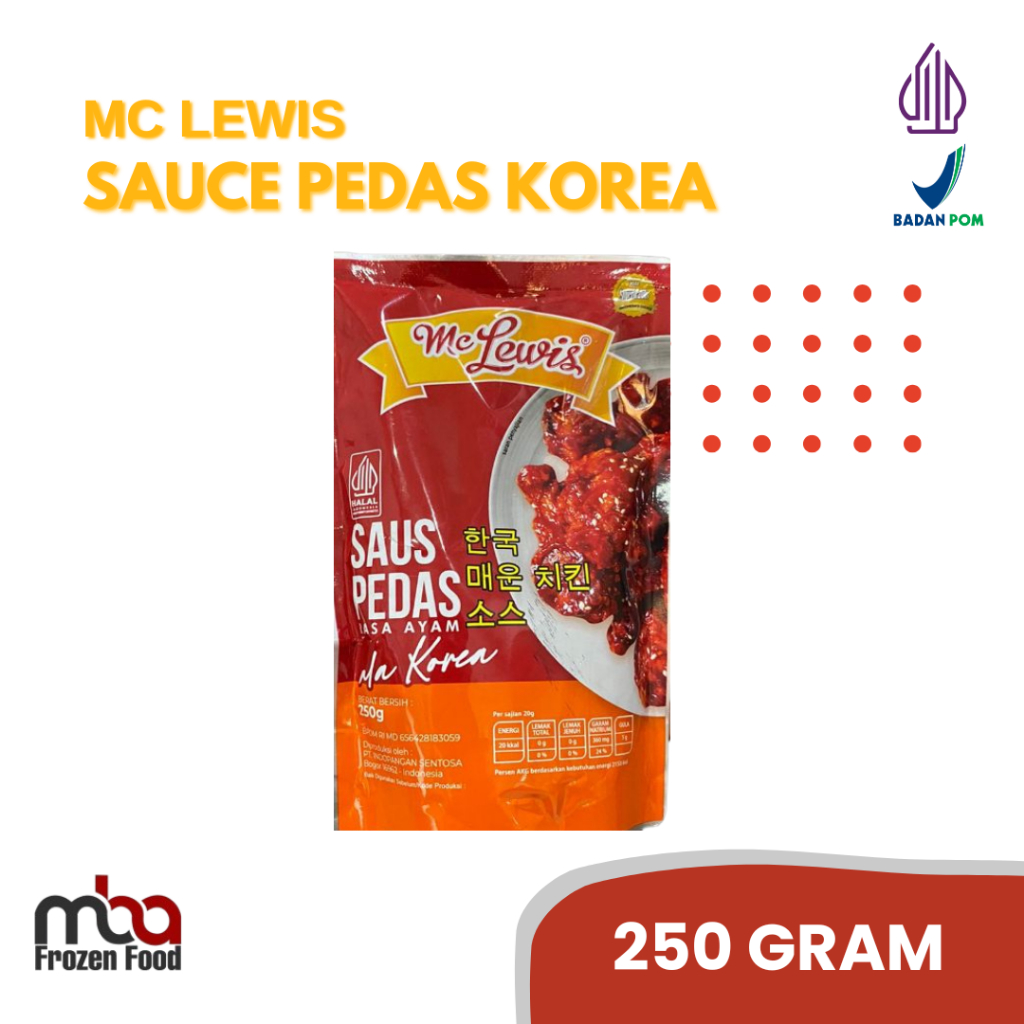 Jual MC LEWIS Saus Pedas Rasa Ayam ala Korea 250 Gram /Gochujang ...