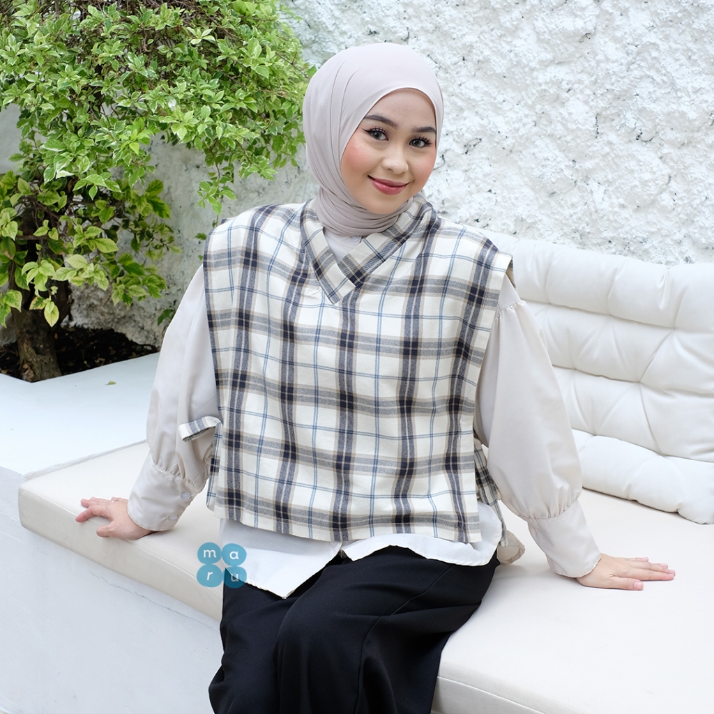 Jual AIKO Flanel Vest | MARU Dailywear | Rompi Vest Flanel Wanita ...