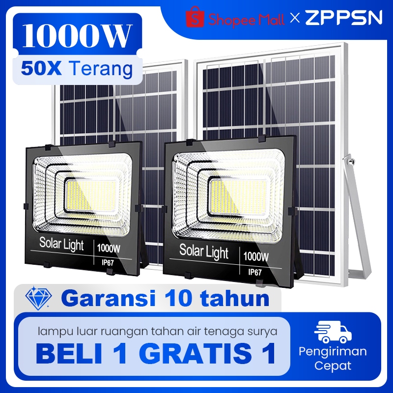 Jual 【ZPPSN】1000 Watts Lampu Tenaga Surya Beli 1 gratis 1 Solar Light ...
