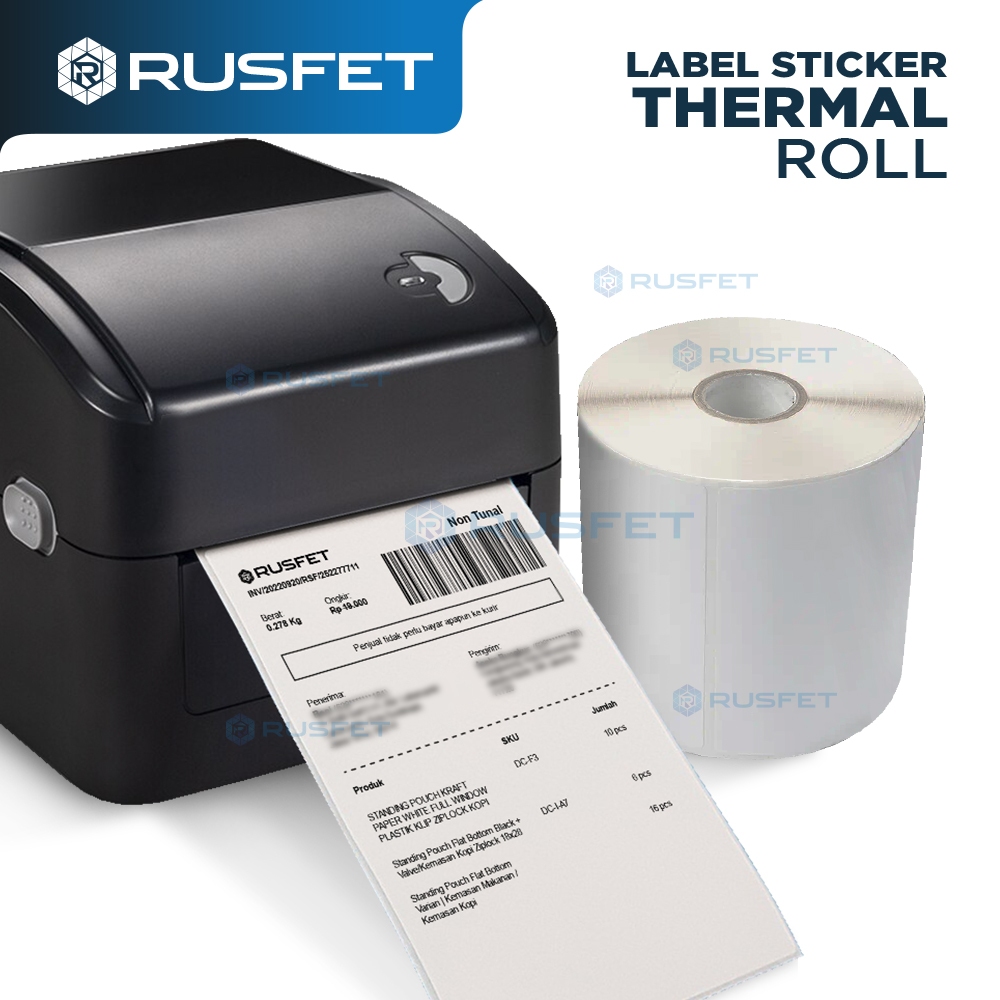 Jual Kertas Sticker Label Termal / Paper Thermal Stiker Tempel Untuk ...