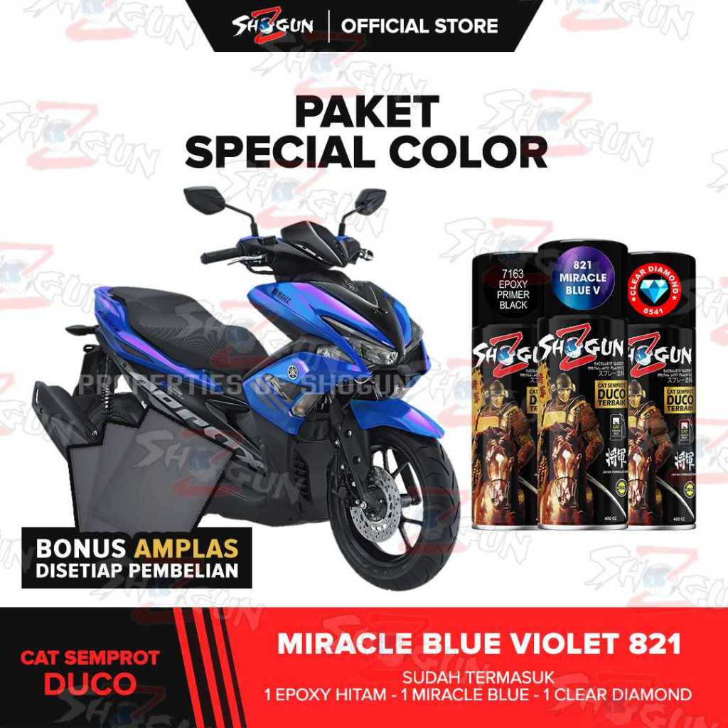 Jual Paket HematCat Semprot Motor Shogun Z Paint Bunglon Miracle Blue V ...