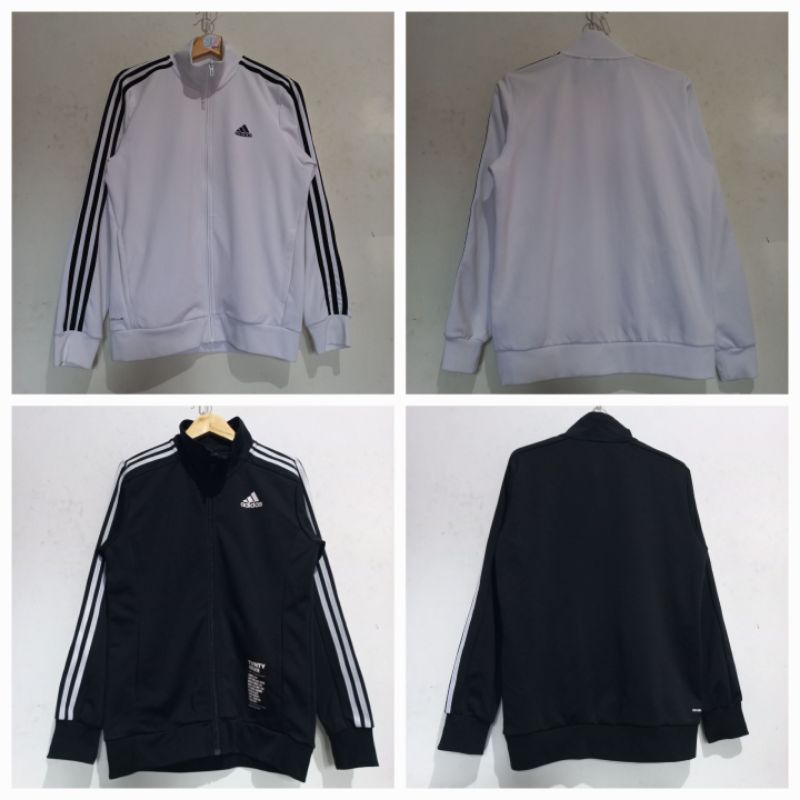 Jual tracktop adidas hitam putih fit L | Shopee Indonesia