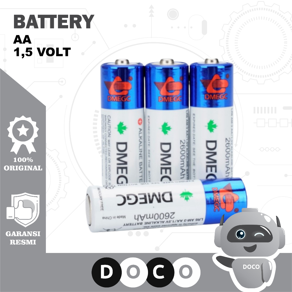 Jual [1 PACK] Batree Baterai AA alkaline battery dmegc tensi digital ...