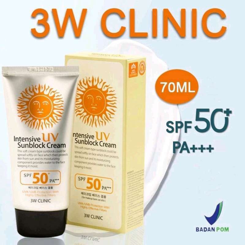 Jual 3W Clinic Intensive UV Sunblock Cream SPF 50+ PA+++ | Shopee Indonesia