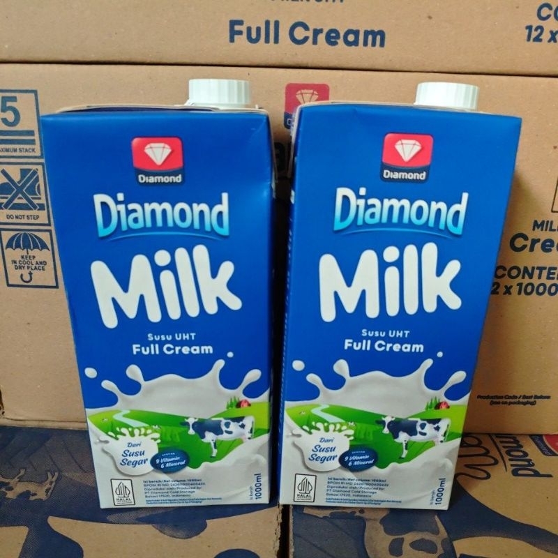 Jual SUSU DIAMOND MILK UHT FULL CREAM 1L | Shopee Indonesia