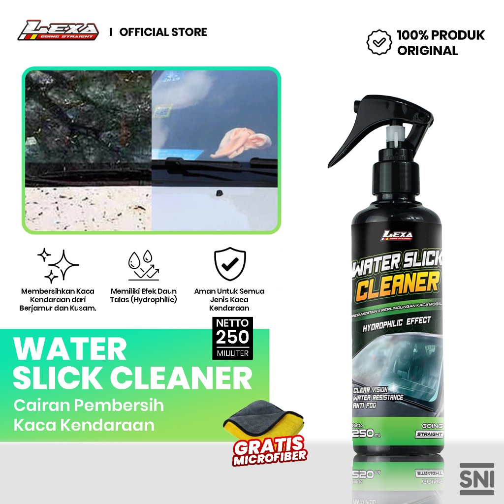 Jual LEXA Water Slick Cleaner Cairan Pembersih Jamur Kaca Kendaraan ...