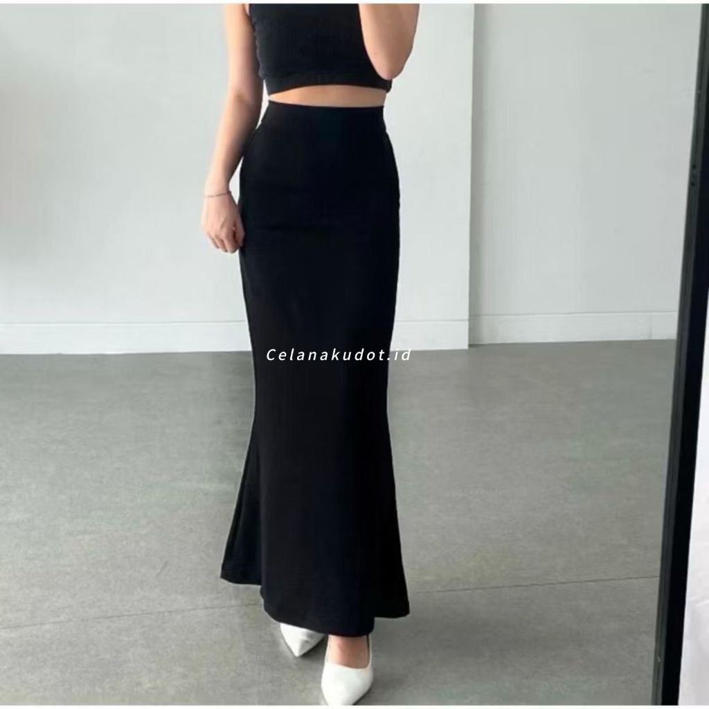 Jual Lunar Mermaid Skirt - Rok Flare Wanita - Rok Mermaid Basic Polos ...