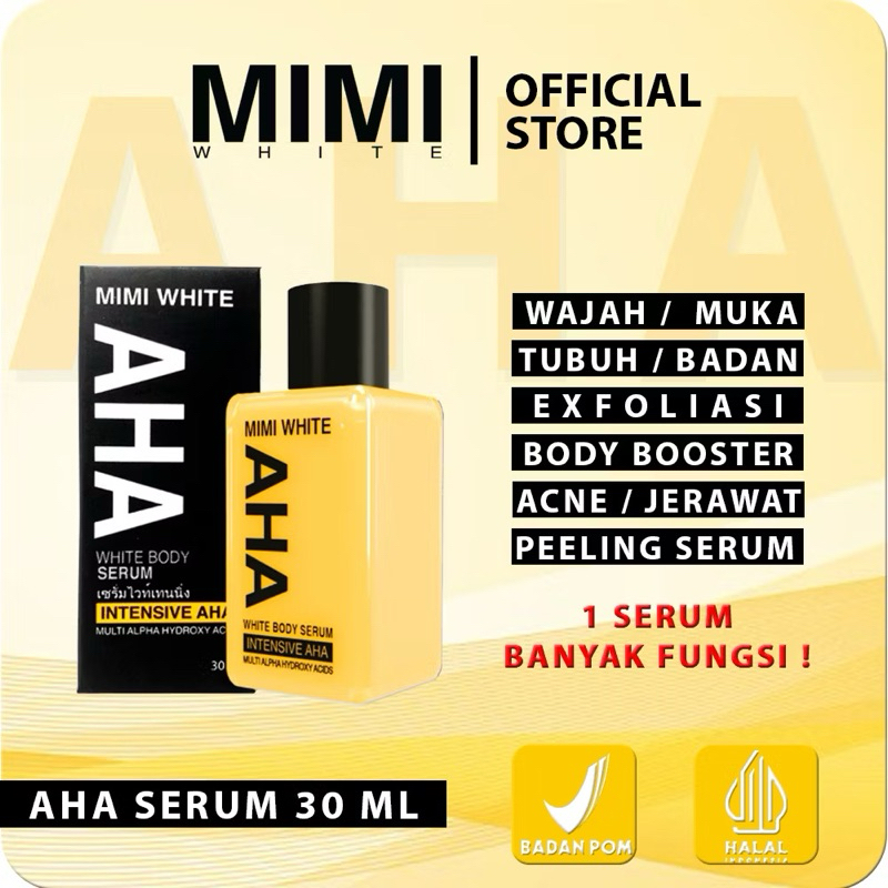 Jual MIMI White AHA Body Exfoliate Serum 30ml Body Serum Glowing Putin Cerah | Shopee Indonesia