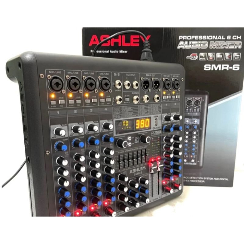 Jual Mixer Ashley SMR 6 Original 6 Channel Bluetooth | Shopee Indonesia