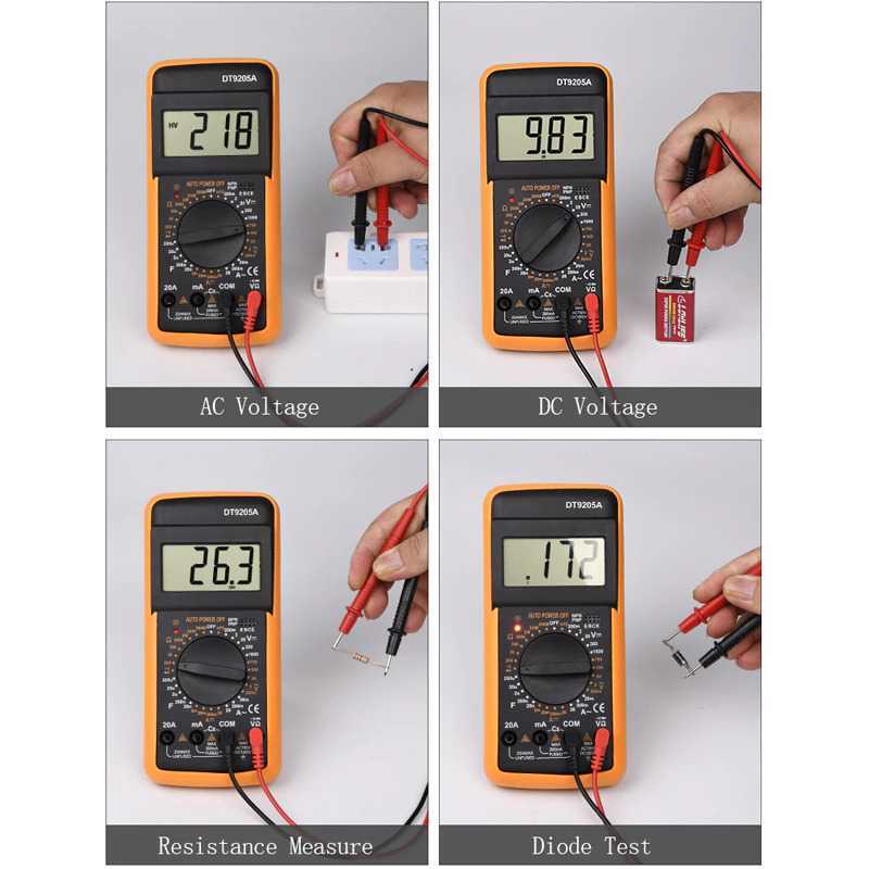 Jual Avometer DT9205A Digital Multimeter Voltmeter Tester Tegangan AC ...