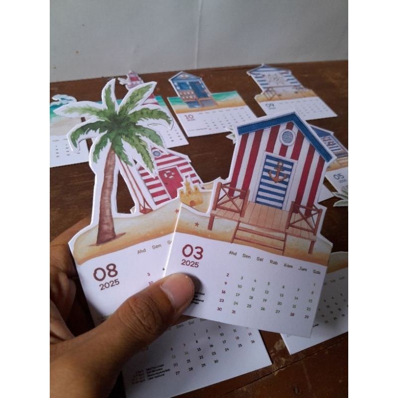 Jual Kalender 2025 HAY! VACATION / Kalender Meja Mini 2025 aesthetic ...