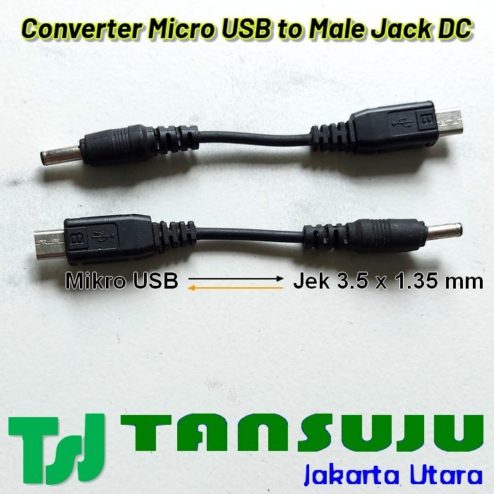 Jual Converter Micro USB to Male Jack Adaptor Mikro USB ke Jek Power DC ...